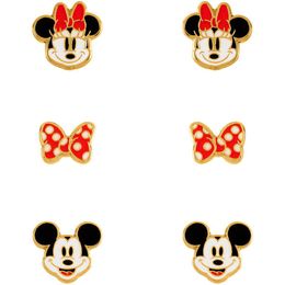 Micky Mouse Mickey Mouse Mickey und Minnie Ohrstecker-Set goldfarben