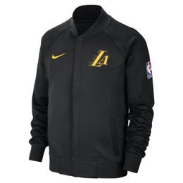Los Angeles Lakers Showtime City Edition Nike Dri-FIT Longsleeve-Jacke mit durchgehendem Reißverschluss für Herren - Schwarz