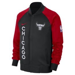 Chicago Bulls Showtime City Edition Nike Dri-FIT Longsleeve-Jacke mit durchgehendem Reißverschluss für Herren - Schwarz
