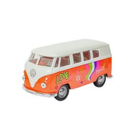 Welly Modellauto VOLKSWAGEN Bus T1 1963 VW Metall Modell Modellauto Auto Spielzeugauto Hippie 19 (Orange)