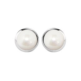 LÖB Perlenohrringe Ohrringe Ohrstecker Silber mit Perlen Rund Klein Tropfen 10mm Weiß (Geschenke für Frauen Freundin zum Geburtstag Ostern