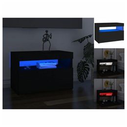 vidaXL TV-Schrank TV-Schrank mit LED-Leuchten Schwarz 60x35x40 cm Lowboard