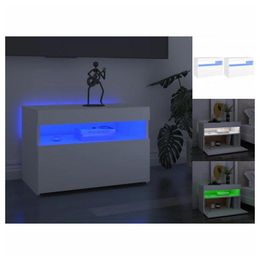 vidaXL TV-Schrank TV-Schränke mit LED-Leuchten 2 Stk Weiß 60x35x40 cm Lowboard Lowboard