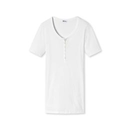 Schiesser Revival Unterhemd Berta Button Shirt Knopfleiste mit Perlmuttknöpfen
