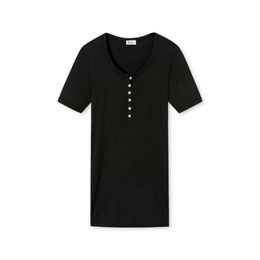 Schiesser Revival Unterhemd Berta Button Shirt Knopfleiste mit Perlmuttknöpfen
