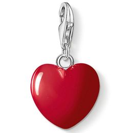 Thomas Sabo Charm-Einhänger rotes Herz, 0016-007-10, rot|silberfarben