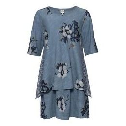 DW-Shop Baumwoll-Kleid, Druck blau, 48