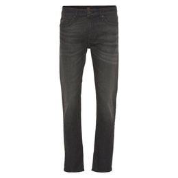 BOSS Orange Straight-Jeans Delaware BC-C mit BOSS Leder-Badge, grau