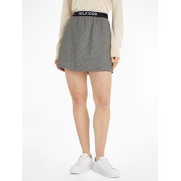 Tommy Hilfiger Bleistiftrock ELASTICATED SHORT SKIRT Webrock mit Logoschriftzug, weiß