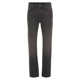 BOSS Orange Straight-Jeans Maine BC mit BOSS Leder-Badge, grau