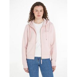 Tommy Hilfiger Kapuzensweatjacke 1985 REG MINI CORP ZIP HOODIE von dem Jahr 1985 inspiriert, rosa