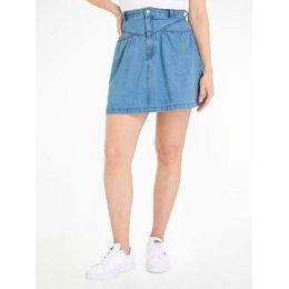 Tommy Jeans Bleistiftrock TJW CHAMBRAY MINI SKIRT Webrock mit Logopatch, blau