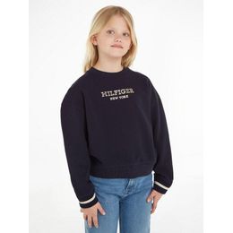 Tommy Hilfiger Sweatshirt MONOTYPE FOIL CREW mit Logo-Druck, blau