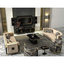 JVmoebel Wohnzimmer-Set Klassisch Sofagarnitur 3+3 Sitzer 2x Sessel Luxus Möbel Couch Garnitur