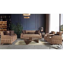 JVmoebel Wohnzimmer-Set Designer Sofagarnitur 3+2+1+1 Sitzer Couch Polster Sitzpolster