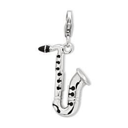 UNIQUE Charm-Einhänger UNIQUE Silber Charm Saxophone mit Karabiner für Basisarmbänder CH0524