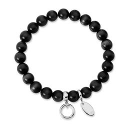 UNIQUE Quarzuhr UNIQUE Charm Armband mit Perlen schwarz 15