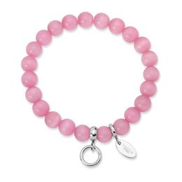 UNIQUE Quarzuhr UNIQUE Charm Armband mit Perlen rosa 15
