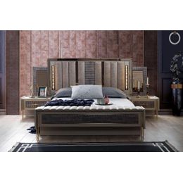 JVmoebel Schlafzimmer-Set Modern Schlafzimmer Set Bett 2x Nachttische Holz Möbel Design