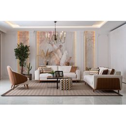 JVmoebel Wohnzimmer-Set Stilvoll Sofagarnitur 3+2+1 Sitz Sessel Hochwertig Möbel Designen