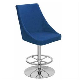 JVmoebel Stuhl Modern Hochwertig Blau Stuhl Designer Barhocker Textil Luxus Möbel Neu (1 St)