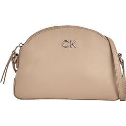 Calvin Klein Umhängetasche, Reißverschluss, Emblem, für Damen, beige