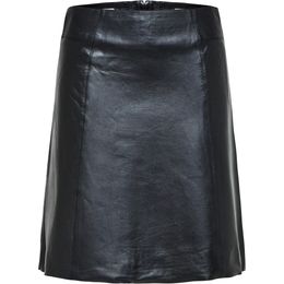 Selected Femme Lederrock, A-Linie, rückseitiger Reißverschluss, für Damen, schwarz, 40