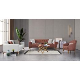 JVmoebel Wohnzimmer-Set Stilvoll Wohnzimmer set Sofagarnitur 3+3+1 Sitzer Luxus Couchen Möbel