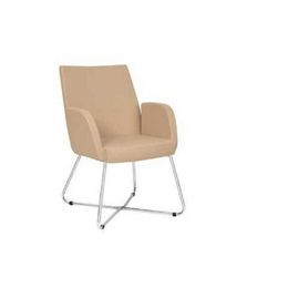 JVmoebel Bürostuhl Design Stuhl Lehnstuhl Polster Stühle Luxus Textil Sessel Beige Buro (1 St)