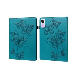 Wigento Tablet-Hülle Kunstleder Tasche Schmetterling für Xiaomi Redmi Pad 2 / SE 11 Zoll