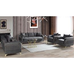 JVmoebel Wohnzimmer-Set Sofagarnitur 3+2+1+1 Sitzer Möbel Luxus Set Sofagarnitur Modern