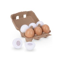 Mamabrum Kinder-Küchenset Eier aus Holz zum Schneiden mit Extrusion