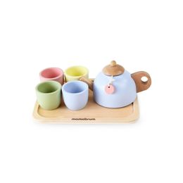 Mamabrum Kinder-Küchenset Teeservice aus Holz mit Tablett