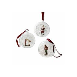 Mirabeau Christbaumschmuck Weihnachtsschmuck 3er Set Melisse weiß/rot (3-tlg)