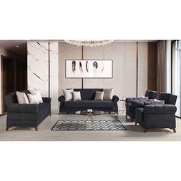 JVmoebel Wohnzimmer-Set Sofagarnitur 3+2+1+1 Sitzer Textil Modern Komplett 2x Sessel Sofa