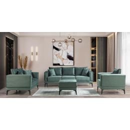 JVmoebel Wohnzimmer-Set Luxus Sofagarnitur Komplett Couch Sofa Garnitur Wohnzimmer