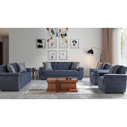 JVmoebel Wohnzimmer-Set Schlafsofa Garnitur Sitzpolster Sofagarnitur Couch 3+2+1+1 Sitz