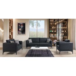 JVmoebel Wohnzimmer-Set Sofagarnitur 3+2+1 Sitzer Textil Modern Komplett Sessel Sofa Luxus