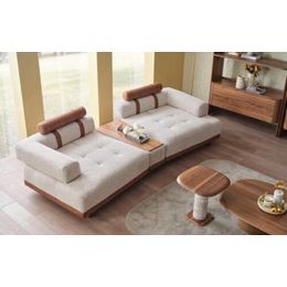 JVmoebel Wohnzimmer-Set Moderne Beige Sofa 3 Sitz Luxus Wohnzimmer Möbel Design Stil Big xxl