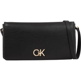 Calvin Klein Umhängetasche "Double Guse", Reißverschluss, Emblem, für Damen, schwarz