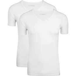 Jockey T-Shirt, 2er-Pack, V-Ausschnitt, für Herren, weiß, M