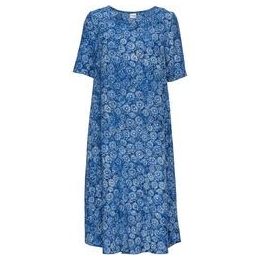 DW-Shop Viskose-Kleid, Muster blau, 50