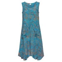 DW-Shop Viskose-Kleid, Muster blau, 46