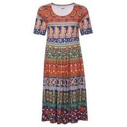 DW-Shop Viskose-Mix-Kleid, Muster orange, 46