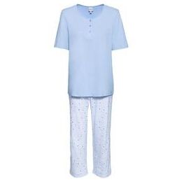 Mendler Baumwoll-Pyjama Set, Druck hellblau, 48/50