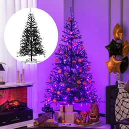 Costway 183cm Künstlicher Weihnachtsbaum beleuchtet, 250 LED-Leuchten in Lila