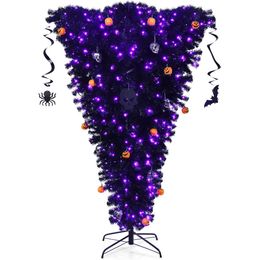 Costway 180cm LED Weihnachtsbaum mit 270 lila Leuchten
