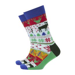 Happy Socks Mittelhohe Socken mit Rentier- und Schneeflocken-Motiven