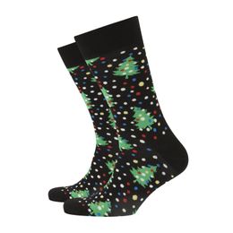 Happy Socks Mittelhohe Socken mit Christbaum-Motiv
