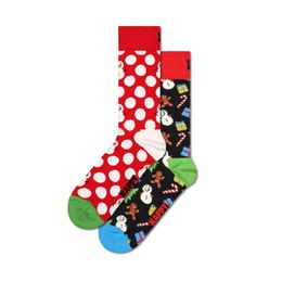 Happy Socks 2er Pack Socken in Geschenkbox mit Schnemmann-Motiv